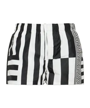 Versace Printed Swim Shorts - Blackwhite