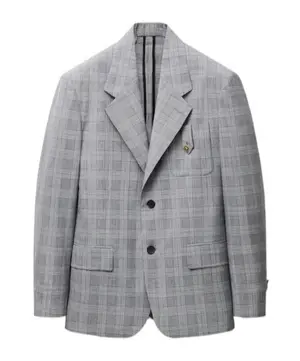 Versace Check Single-breasted Blazer - Gray