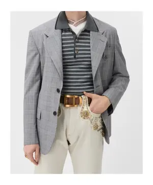Versace Check Single-breasted Blazer