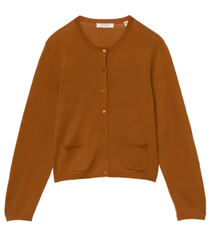 DÔEN Casmia Merino Wool Cropped Cardigan With Mother-of-pearl Buttons - Coconut