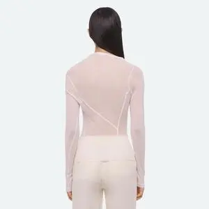 Helmut Lang Sheer Twisted Long-sleeve Top