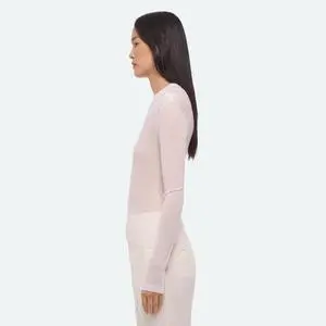 Helmut Lang Sheer Twisted Long-sleeve Top