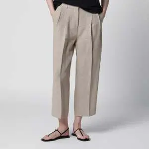 TOTEME High-waisted Pleated Linen Shorts