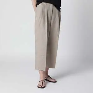 TOTEME High-waisted Pleated Linen Shorts