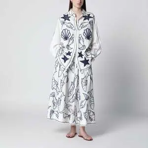 Farm Rio Embroidered Marine Motif Shirt - Multicolor