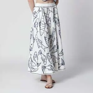 Farm Rio Embroidered Midi Skirt - Multicolor
