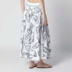Farm Rio Embroidered Midi Skirt - Multicolor