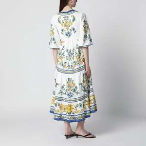 Farm Rio Emily Floral Tapestry Drawstring Midi Dress