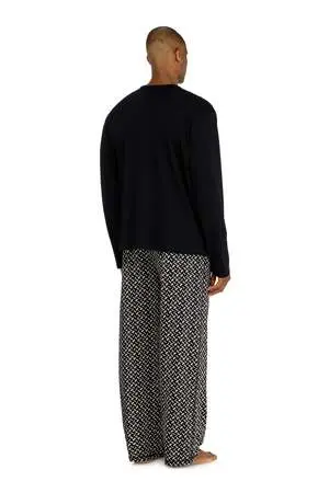 DIESEL® Pyjama Set In Cotton With Printed Bottoms - Black