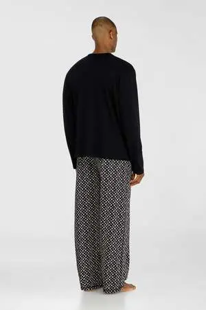 DIESEL® Pyjama Set In Cotton With Printed Bottoms - Black