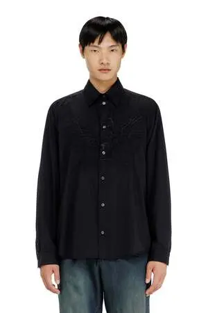 DIESEL® Cotton-cupro Shirt With Embroidered Patch