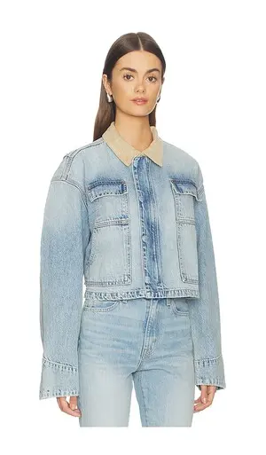 SLVRLAKE Connor Cropped Worker Jacket - Blue