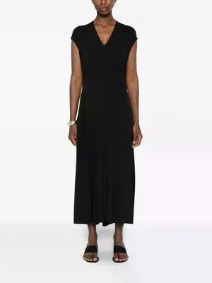 TOTEME V-neck Midi Dress - Black