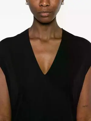 TOTEME V-neck Midi Dress - Black