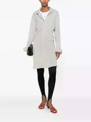 TOTEME Ruched Mini Dress In Pale Jersey