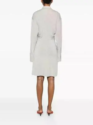 TOTEME Ruched Mini Dress In Pale Jersey