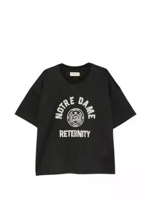 RETERNITY Notre Dame Logo-print Mesh T-shirt - Black