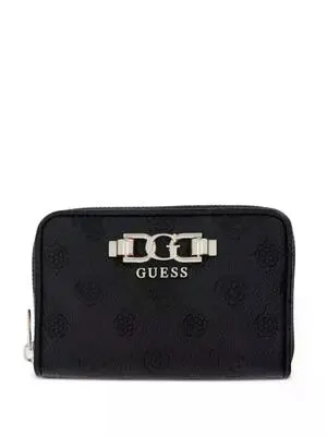 Guess Anise Logo-embossed Zip-around Wallet - Black
