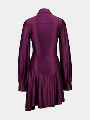 Rabanne Asymmetric Draped Mini Dress - Purple