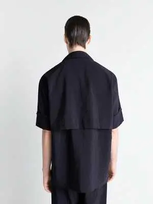 LEMAIRE Squid Ink Utility Short Sleeve Shirt