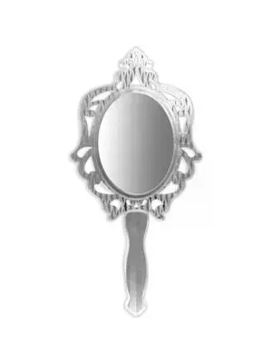 VESTA Madame Baroque-style Handheld Mirror - Silver