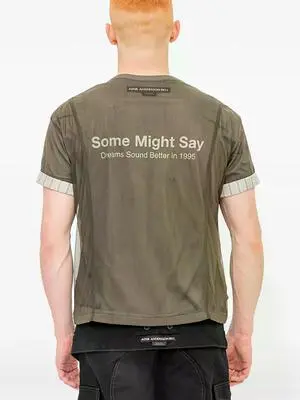 Andersson Bell Mesh-overlay Roll-up-cuffs T-shirt