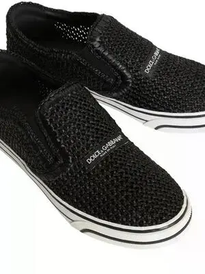 Dolce & Gabbana Dg Sailing Raffia Sneakers - Black