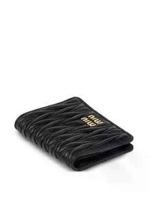 Miu Miu Small Matelassé Nappa Leather Wallet - Black