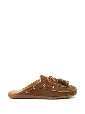 POSA Fringe-detail Suede Mules