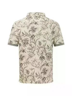 Etro Floral-print Polo Shirt - Neutrals