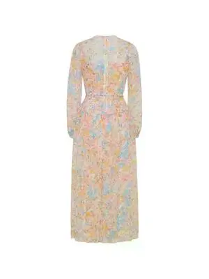 Adam Lippes Floral Print Silk Midi Dress