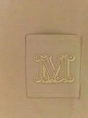 Max Mara Embroidered Logo T-shirt - Neutrals