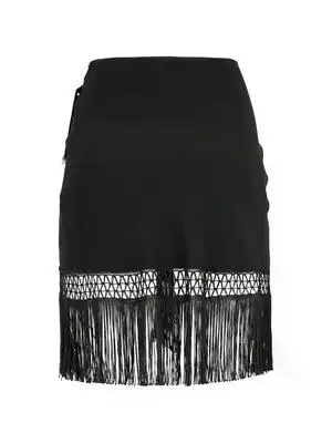 LES FILLES D'EVA Fringe Detail Wrap Skirt