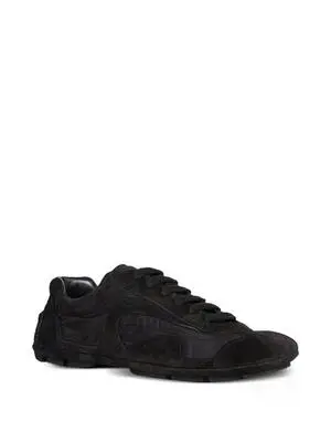 Prada Suede Panel Sneakers - Black