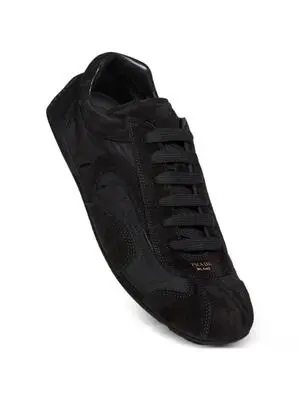 Prada Suede Panel Sneakers - Black