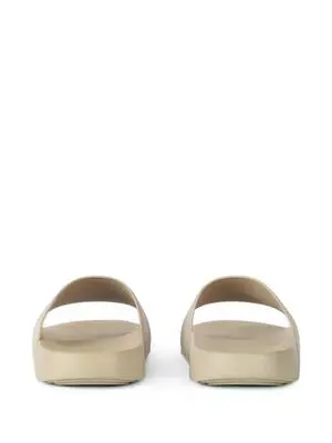 Givenchy Logo Patch Slides - Neutrals
