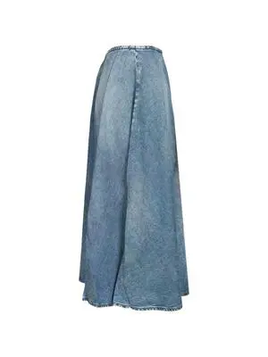 DIESEL® Logo Detail Denim Midi Skirt - Blue