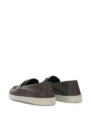 Prada Logo-plaque Leather Loafers