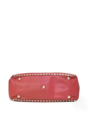 Valentino Garavani Rockstud Leather Tote Bag - Red