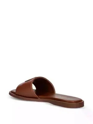TRUSSARDI Logo Patch Leather Sandals