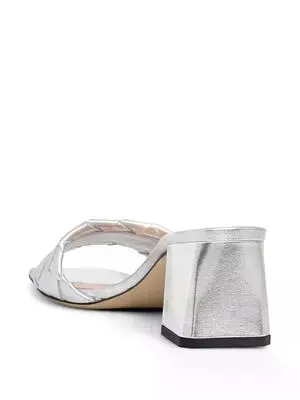 POLLINI Woven Strap Block Heel Sandals