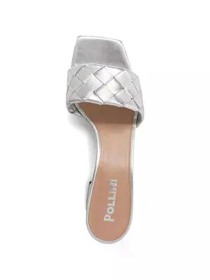 POLLINI Woven Strap Block Heel Sandals
