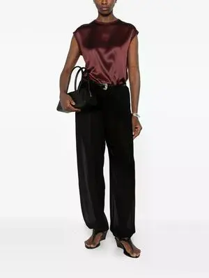 Brunello Cucinelli Cap Sleeve Satin Top - Red
