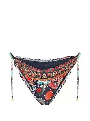 Camilla Ruched Bikini Bottoms - Blue