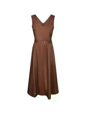 BLANCA VITA Belted Sleeveless Midi Dress