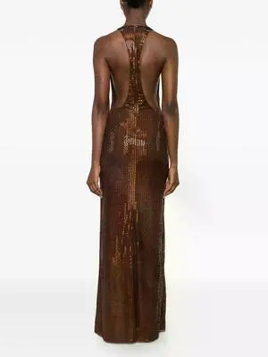 SELF-PORTRAIT Embellished Racer-back Maxi Dress