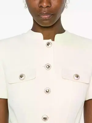 SELF-PORTRAIT Crystal-embellished Button-up Maxi Dress