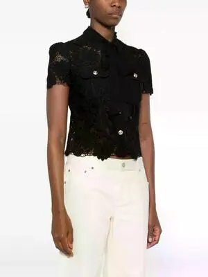 SELF-PORTRAIT Guipure Lace Pussy-bow Blouse