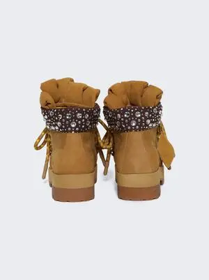 AHDIID Brooklyn Crystal Boots - Beige