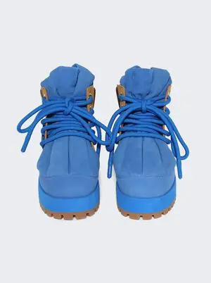 AHDIID Premium Suede Leather Lace Up Boots - Blue